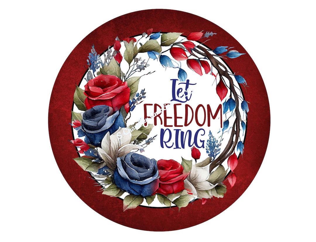 Let Freedom Ring Wreath Sign, Wreath Sign, 4th of July Sign, Patriotic ...
