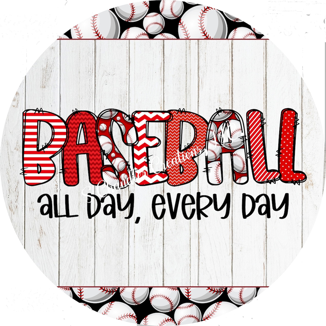 Baseball All Day Every Day Wreath Sign,baseball Wreath Sign,metal ...