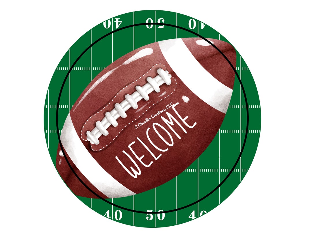 Welcome Football Wreath Sign,fall Wreath Sign, Football Wreath Sign ...