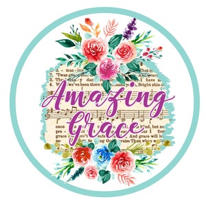 Amazing Grace Wreath Sign,teal Wreath Sign,religious Wreath Sign,metal ...