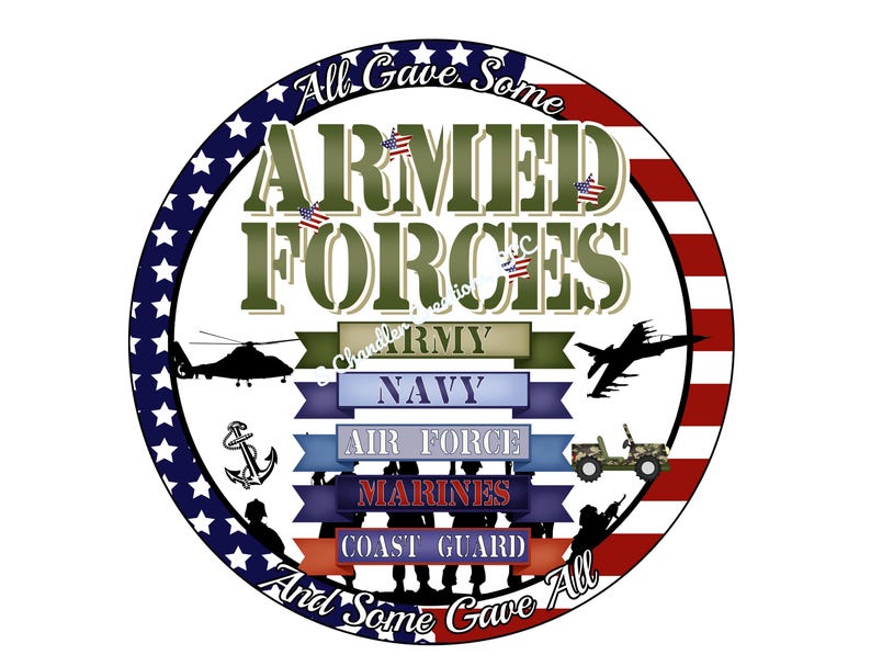 All Gave Some Some Gave All Wreath Sign, Armed Forces, Patriotic Wreath ...