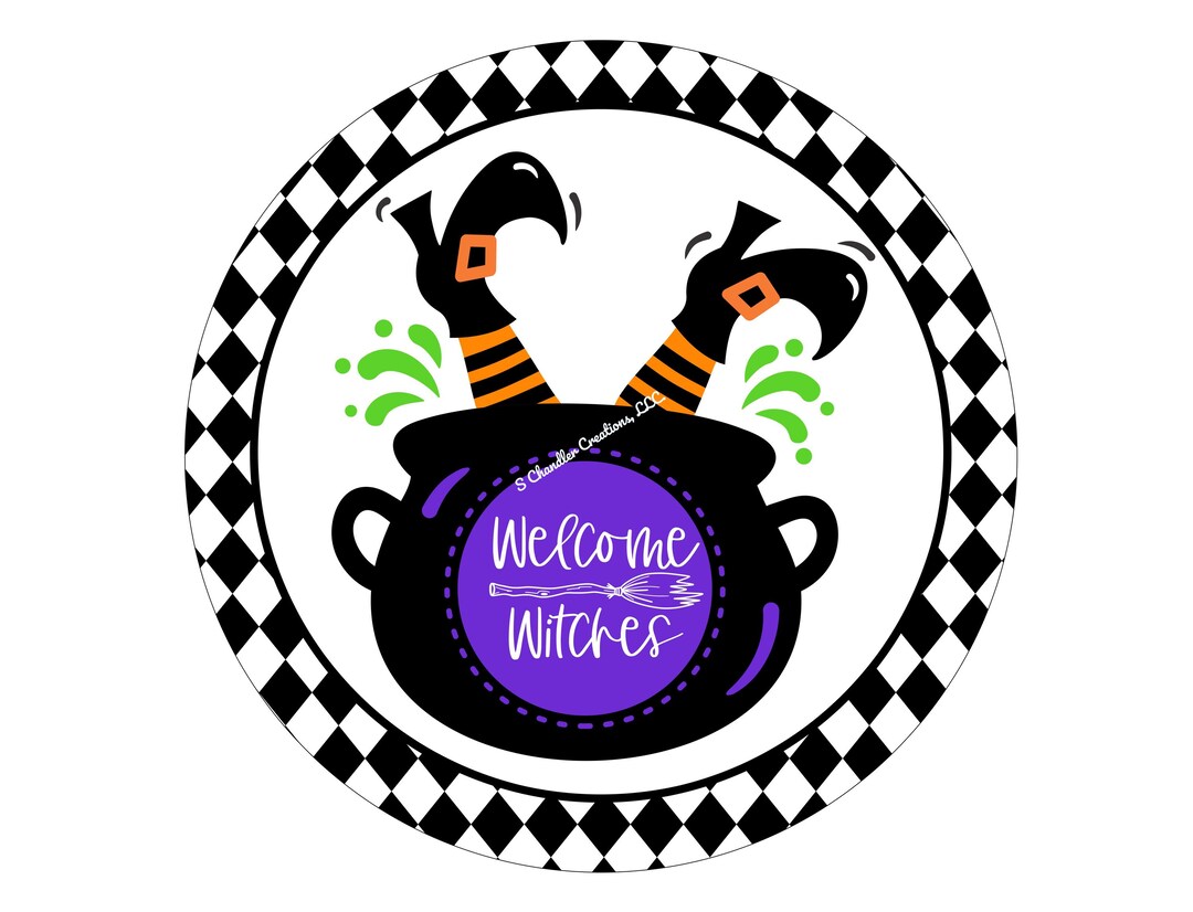 Welcome Witches Wreath Sign: Halloween Fall Decor - Etsy