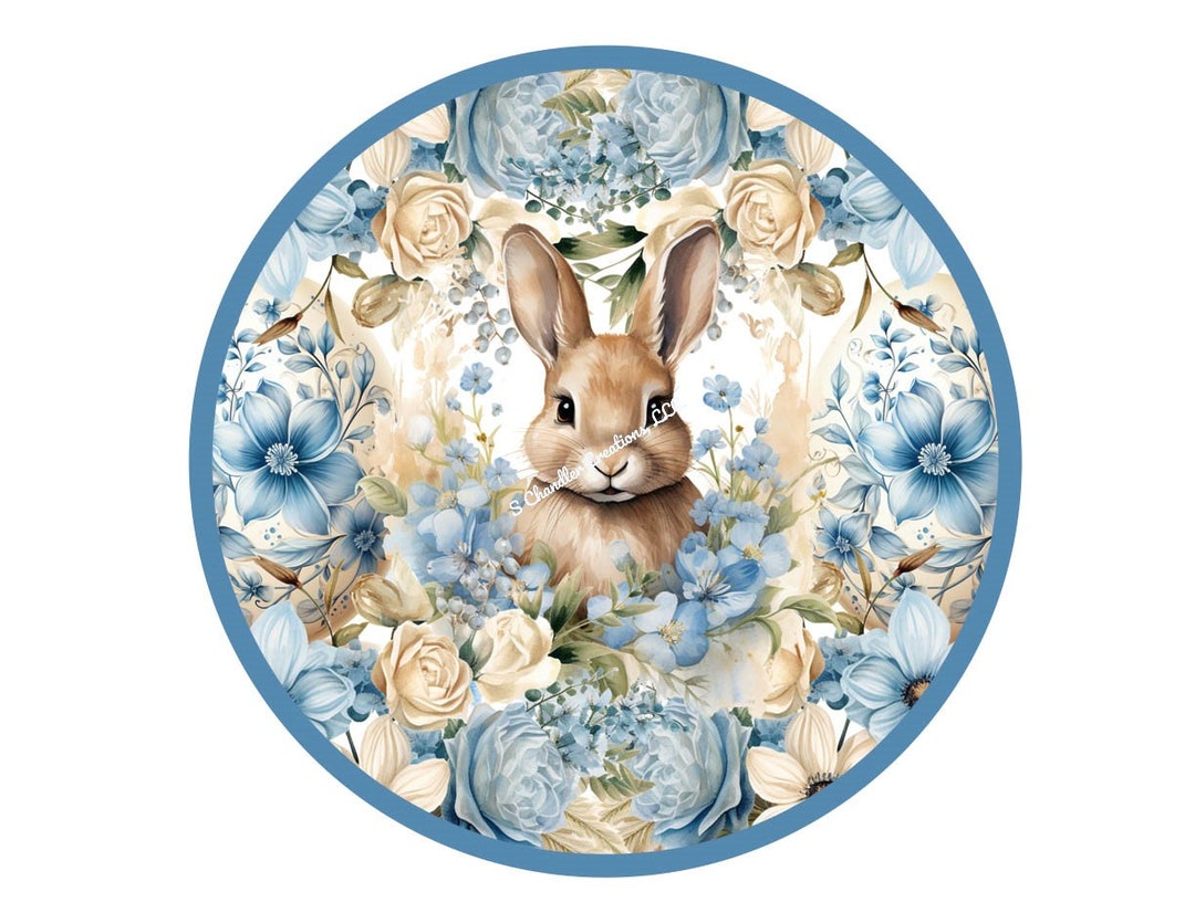 Floral Easter Bunny Wreath Sign, Easter Wreath Sign, Spring Wreath Sign ...