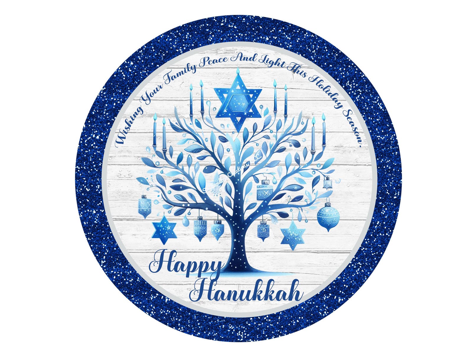 Happy Hanukkah Wreath Sign,hanukkah Wreath Sign,metal Wreath Sign,round ...