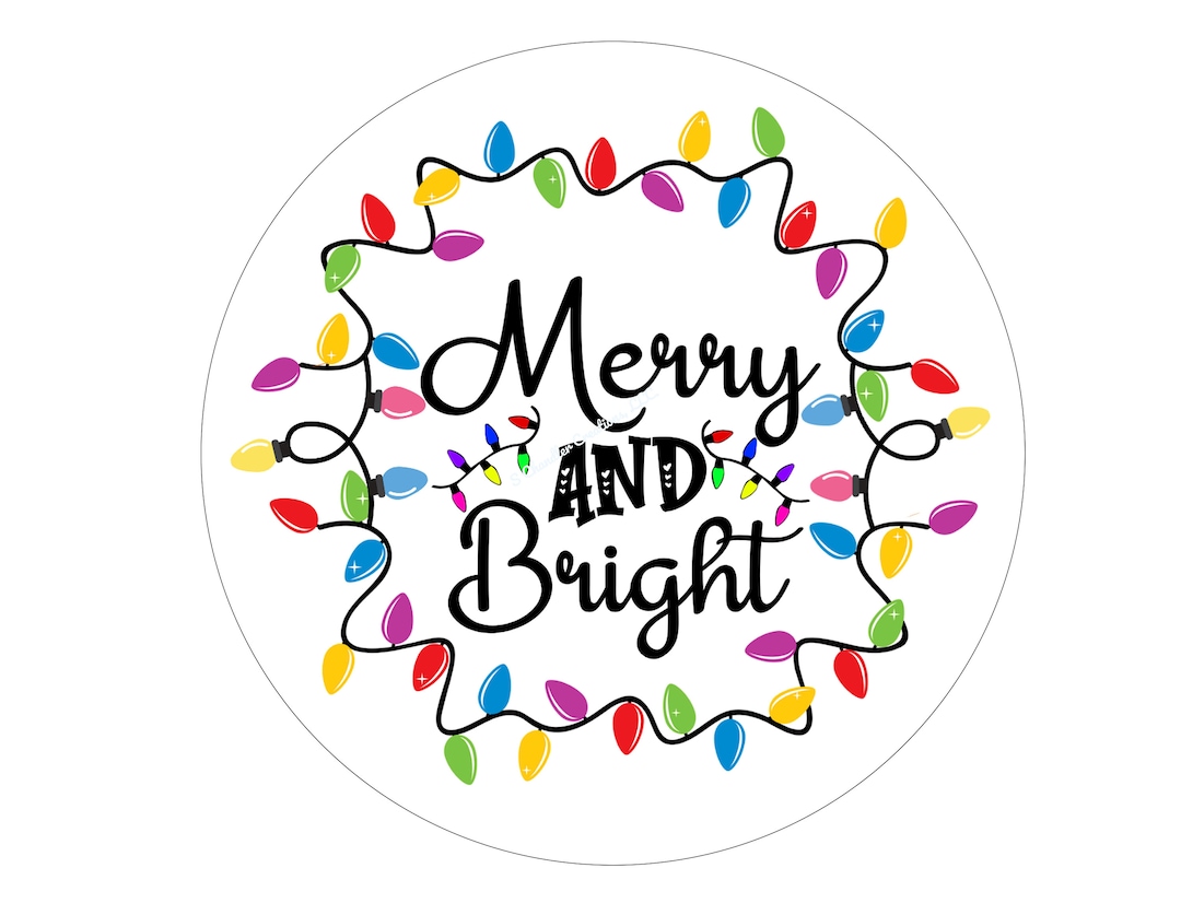 Merry and Bright Christmas Lights Wreath Sign,christmas Wreath Sign ...