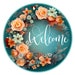 Welcome Wreath Sign,floral Wreath Sign,spring Wreath Sign,metal Wreath ...