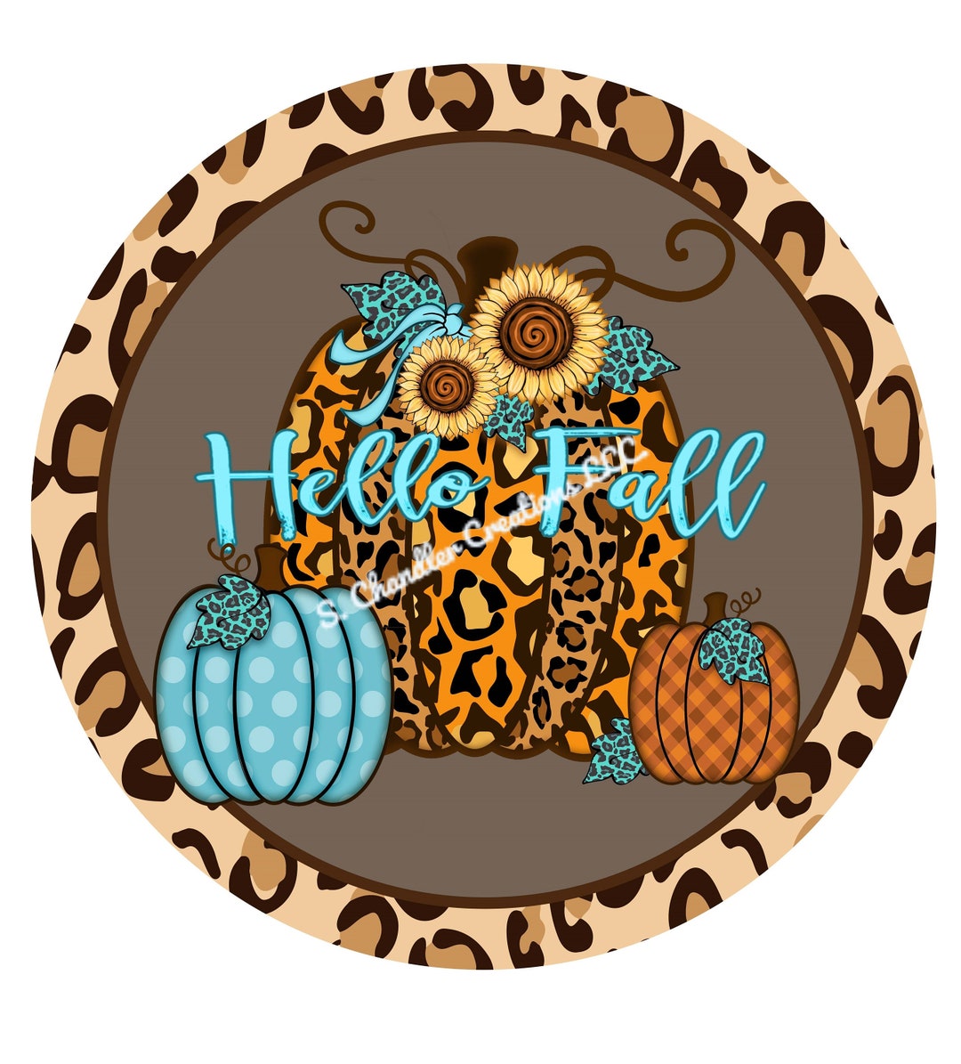 Hello Fall Leopard Wreath Sign,wreath Signs,leopard Wreath Sign,fall ...