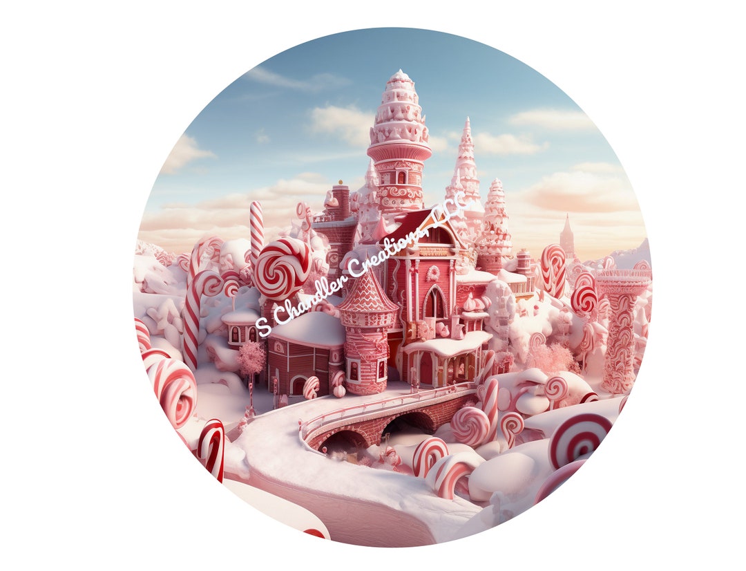 Christmas Peppermint Castle Wreath Sign, Christmas Wreath Sign, Signs ...