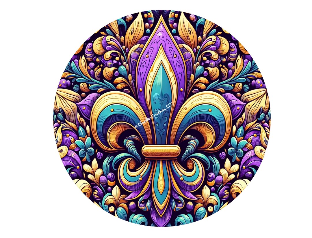 Fleur De Lis Wreath Sign, Mardi Gras Wreath Sign, Mardi Gras Mask ...