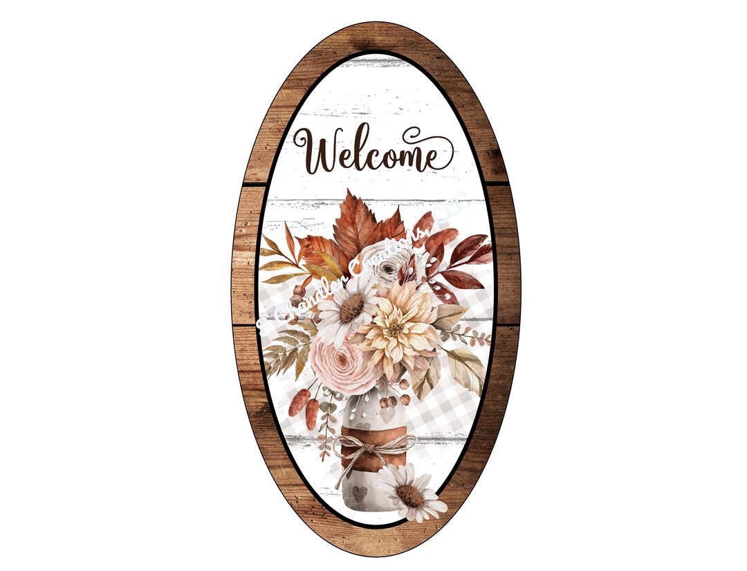 Welcome Wreath Sign,fall Wreath Sign,oval Wreath Sign,signs for Wreaths ...