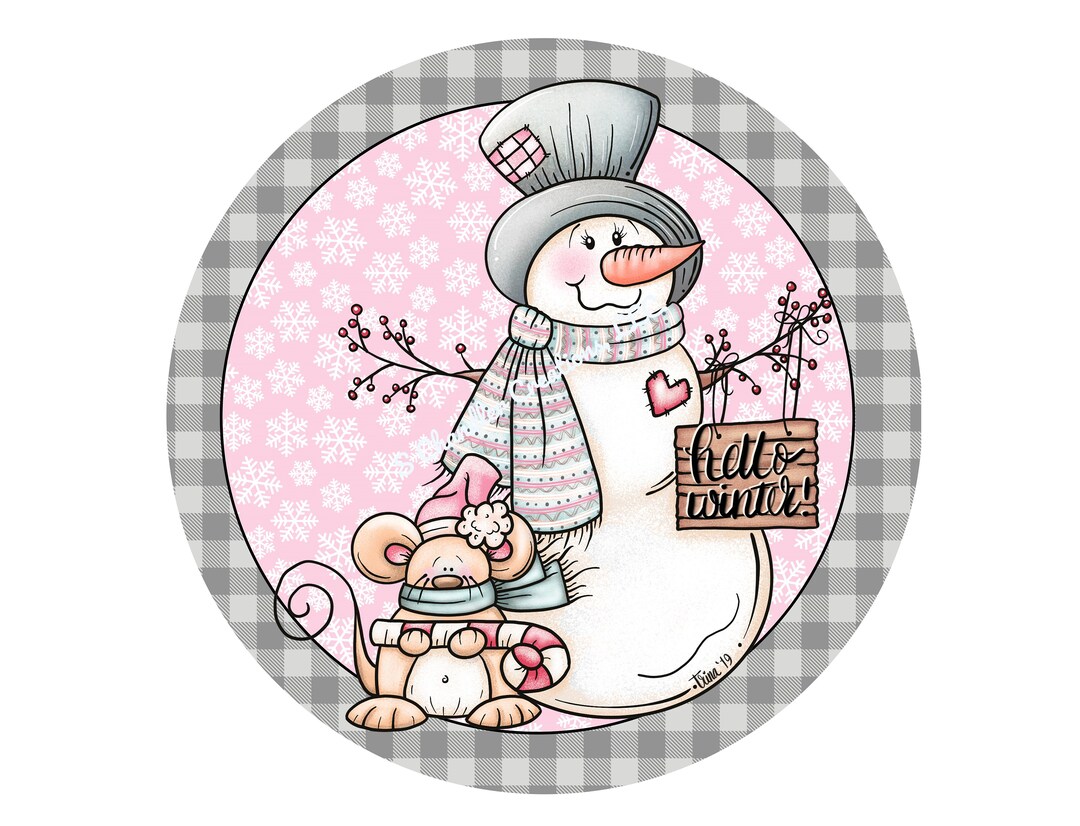 Hello Winter Wreath Sign,christmas Wreath Sign,snowman Wreath Sign ...