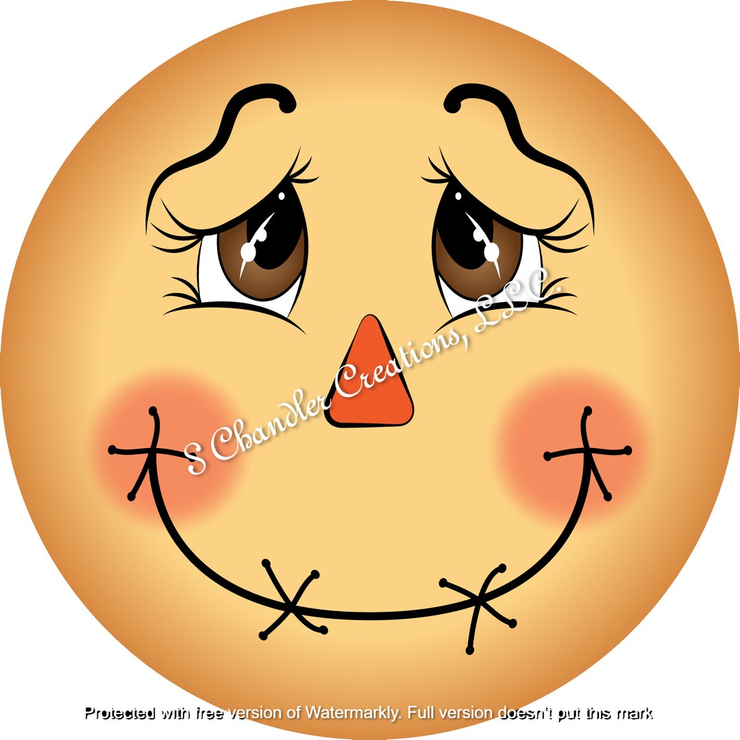 Scarecrow Face Wreath Sign,brown Eyed Scarecrow,scarecrow Wreath Sign ...