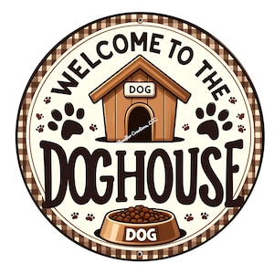 Welcome to the Doghouse Wreath Sign, Dog Wreath Sign, Pet Lover Sign ...
