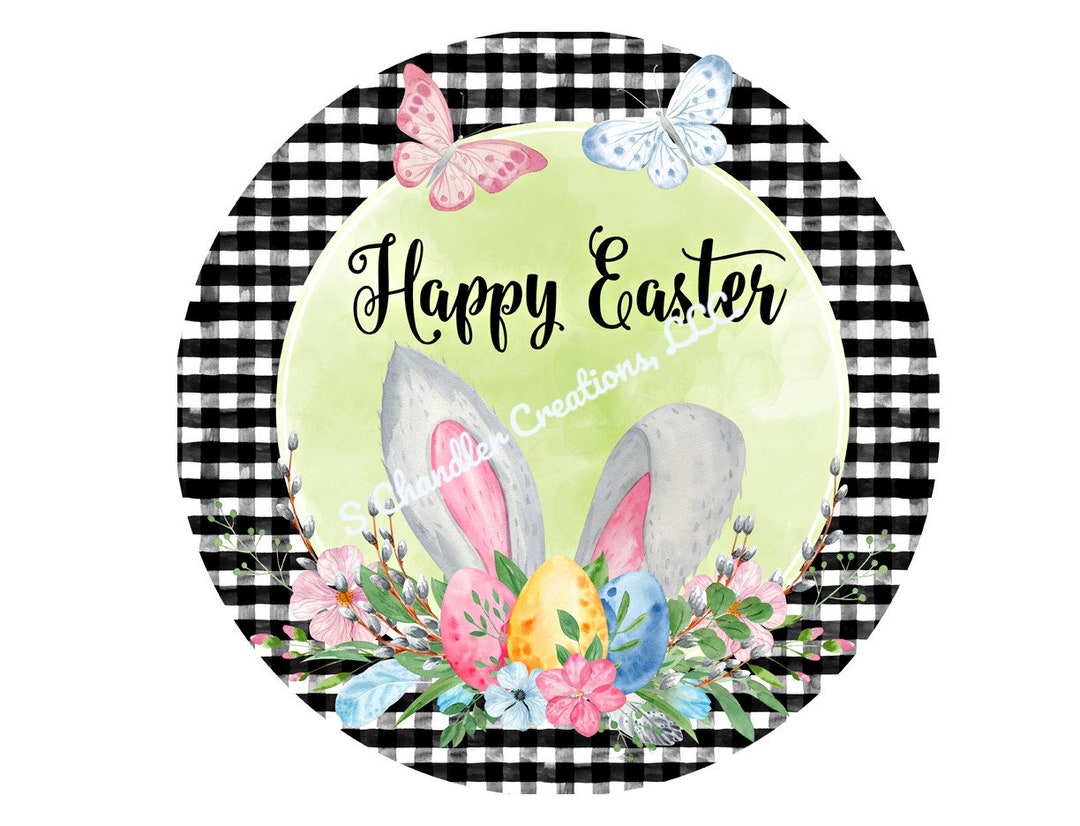 Happy Easter Wreath Sign,easter Bunny Wreath Sign,metal Wreath Sign ...