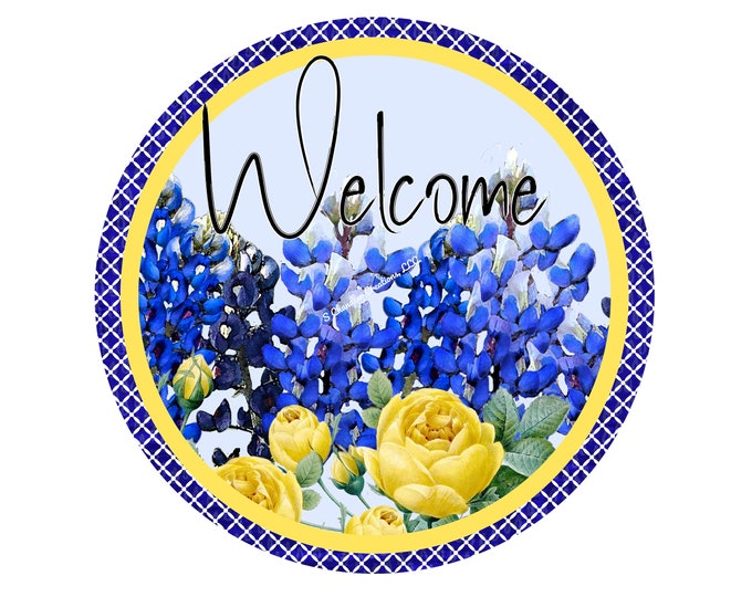 Welcome Wreath Sign, Wreath Center, Floral Wreath Sign, Wreath Supplies ...