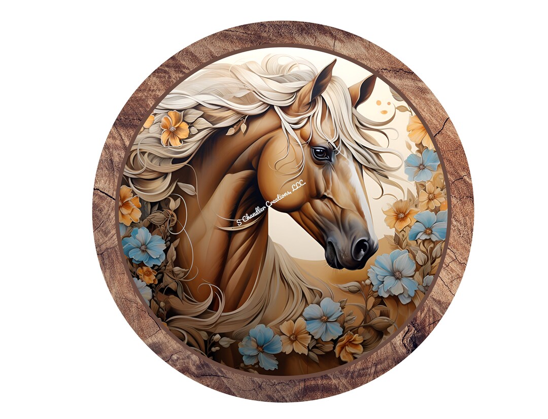 Floral Horse Wreath Sign, Horse Wreath Sign,metal Wreath Sign, Signs ...