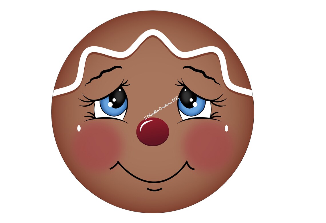 Gingerbread Face Wreath Signchristmas Wreath Signgingerbread - Etsy