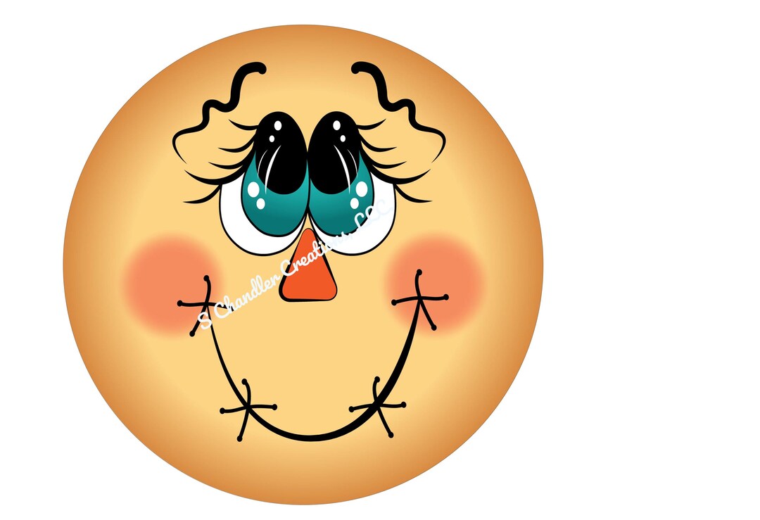 Scarecrow Face Wreath Sign,teal Eyed Scarecrow,scarecrow Wreath Sign ...