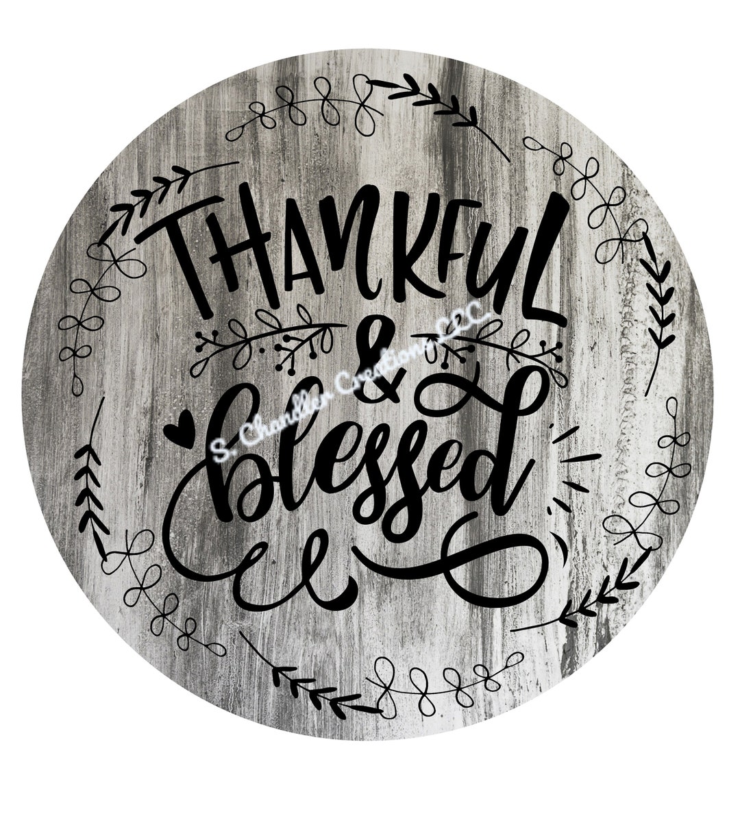 Thankful and Blessed Wreath Sign, Metal Wreath Sign, Round Wreath Sign ...
