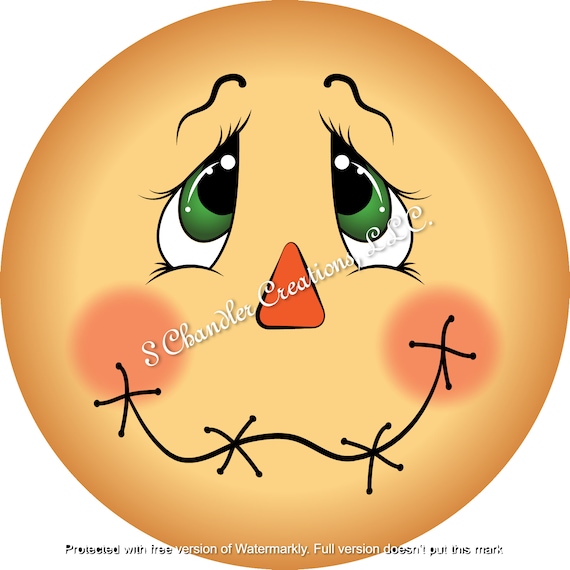 Scarecrow Face Wreath Signgreen Eyed Scarecrowscarecrow - Etsy