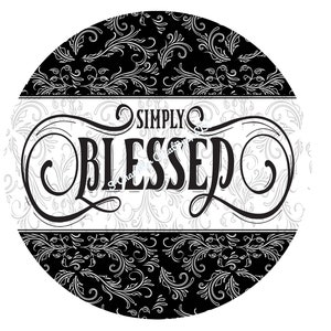 Simply Blessed Wreath Sign,black and White Filifree Wreath Sign,metal ...