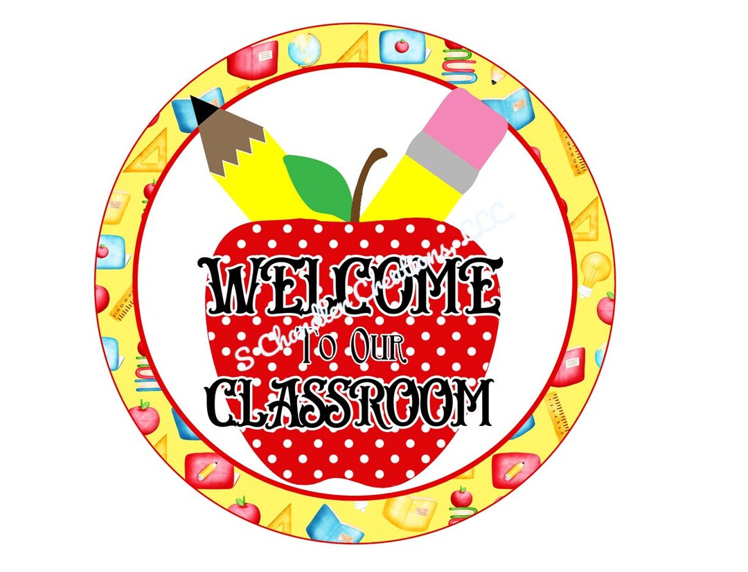 Welcome to Our Classroom Wreath Sign,teacher Gift,school House ...
