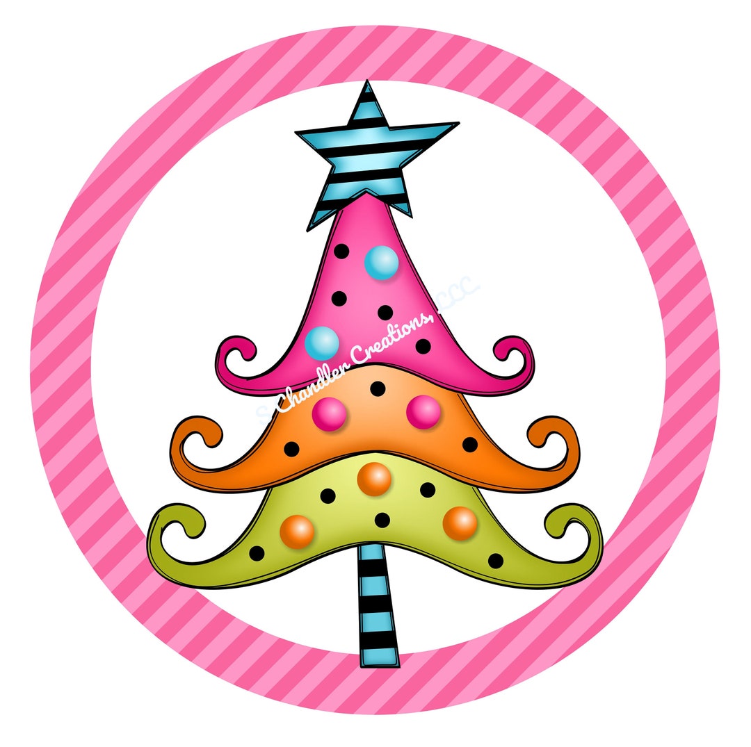 Pink Christmas Tree Wreath Sign,bright Color Christmas Tree,christmas ...