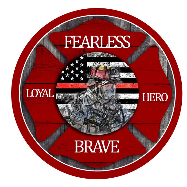 Firefighter Wreath - Etsy