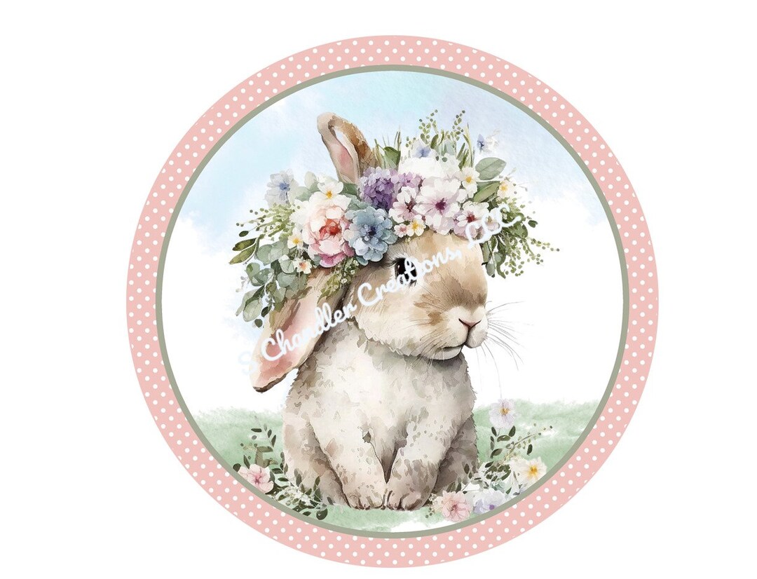 Bunny Wreath Sign,easter Bunny Wreath Sign,metal Wreath Sign,round ...
