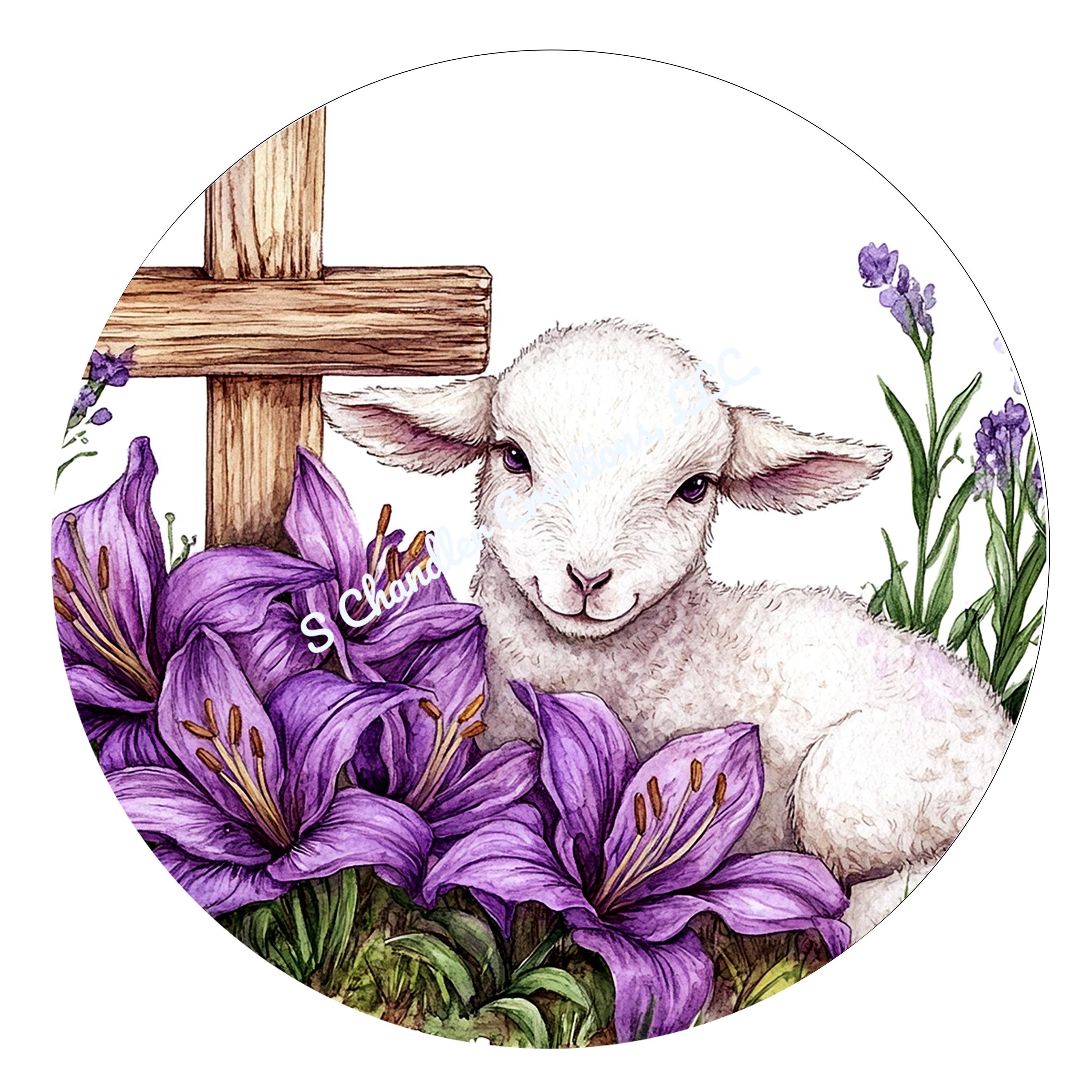 Easter Lamb Wreath Sign, Lamb Wreath Sign, Easter Wreath Sign, Metal ...