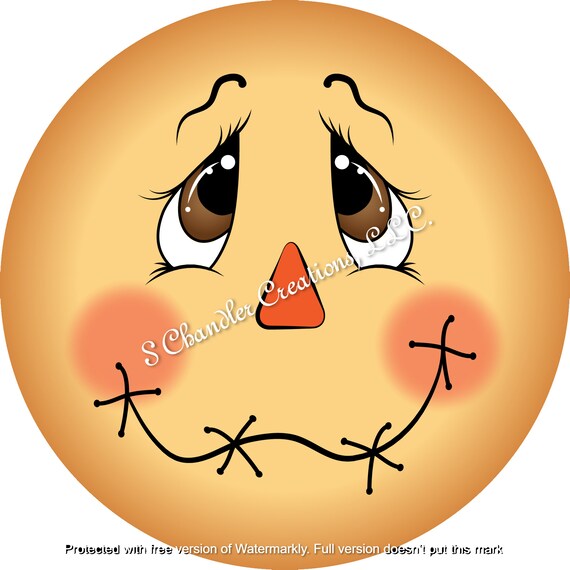 Scarecrow Face Wreath Signbrown Eyed Scarecrowscarecrow | Etsy