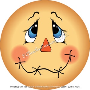 Scarecrow Face Wreath Sign,blue Eyed Scarecrow,fall Wreath Sign,metal ...