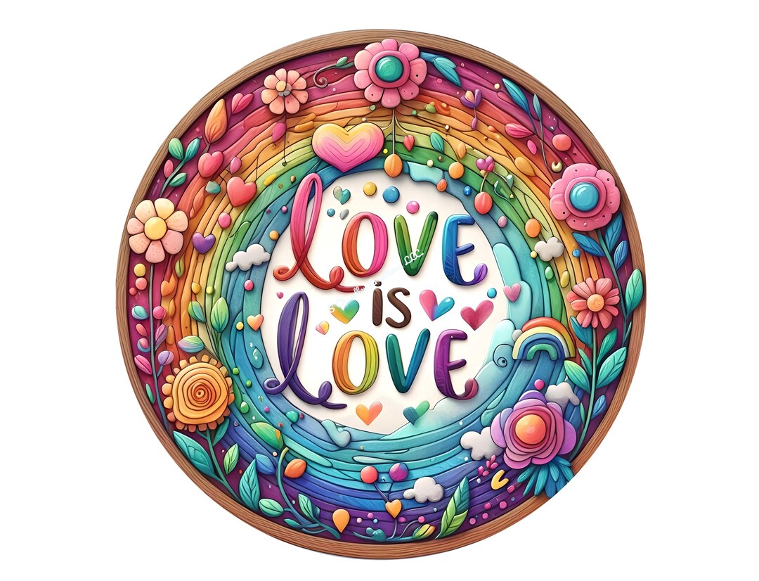 Love is Love Wreath Sign, Metal Wreath Sign, Wreath Sign, Signs for ...