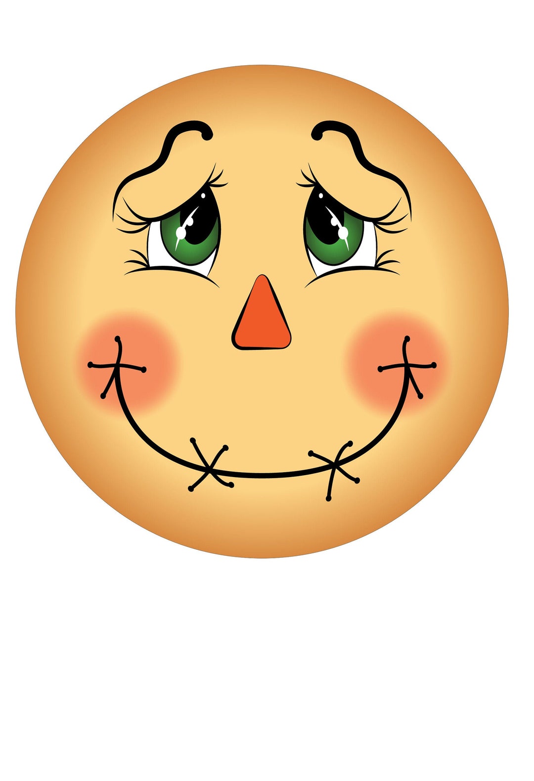 Scarecrow Face Wreath Sign,green Eyed Scarecrow,scarecrow Wreath Sign ...