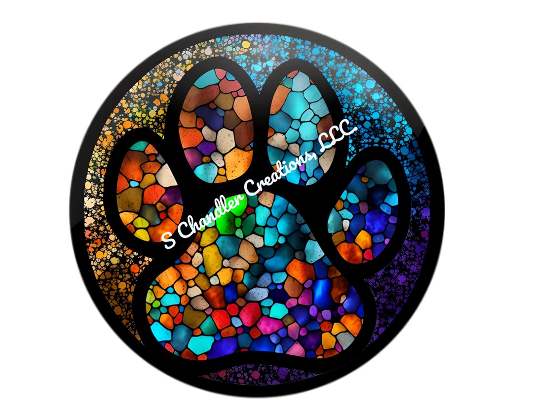 Faux Stained Glass Paw Print Wreath Sign, Animal Lover Wreath Sign ...