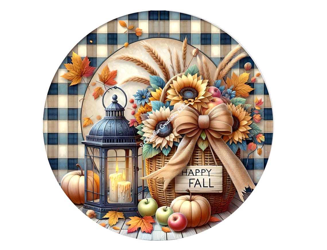 Happy Fall Apple Wreath Sign: Metal Pumpkin Decor - Etsy