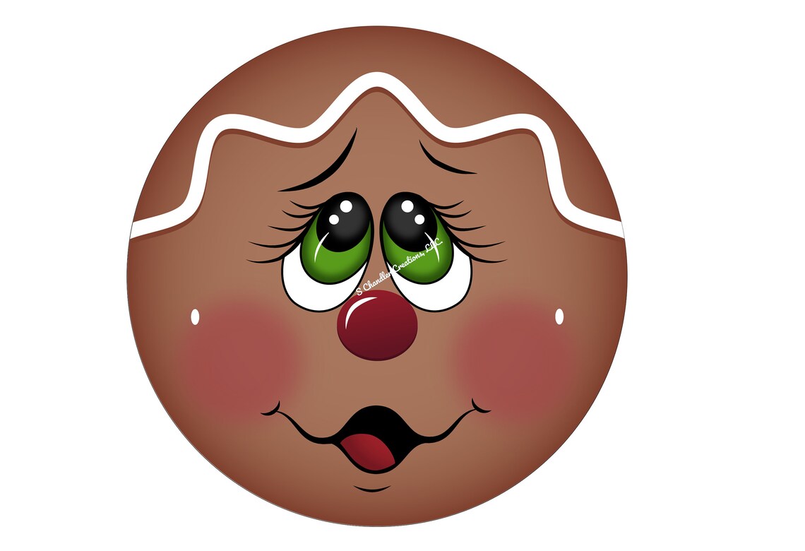 Gingerbread Face Wreath Signchristmas Wreath Signgingerbread - Etsy