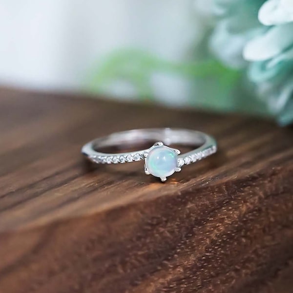 Simple Opal Ring - Etsy