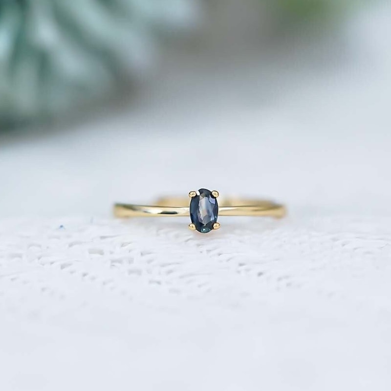 Gold Sapphire Ring - Etsy