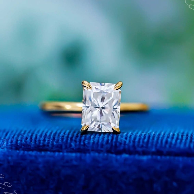 Rectangle Wedding Rings - Etsy