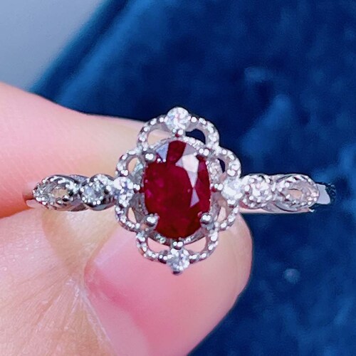 Ruby Anniversary Ring Ruby Ring July Birthstone Heart Cut Red - Etsy