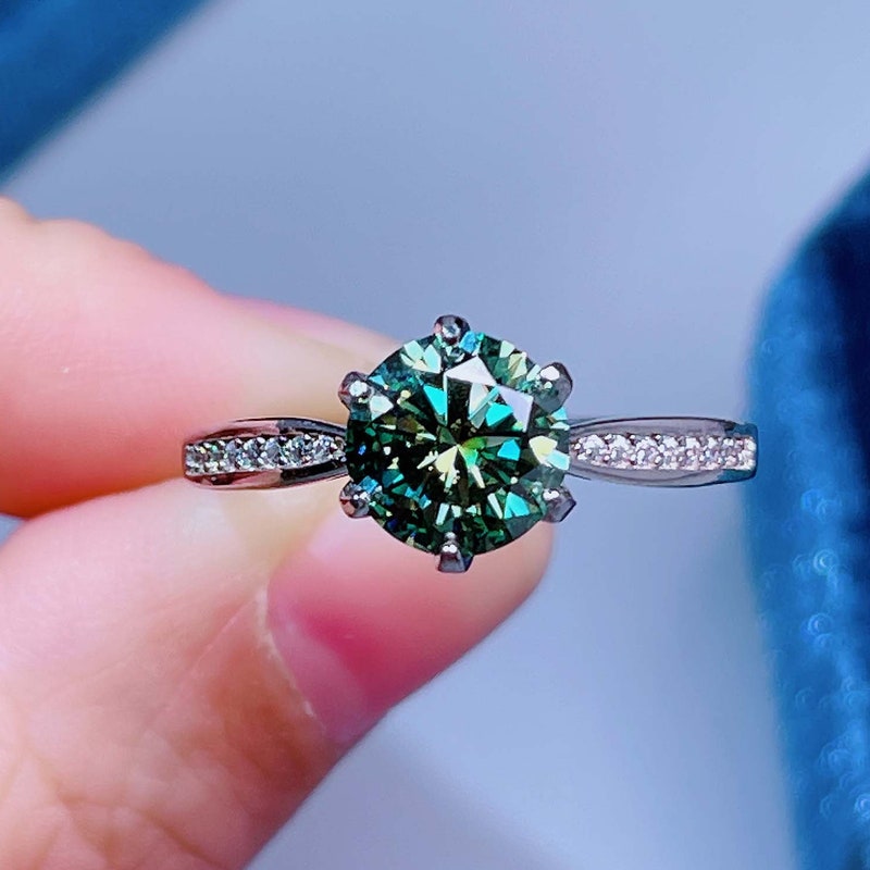 Teal Diamond Ring - Etsy