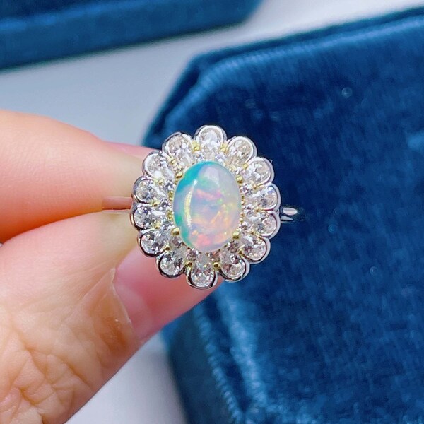 Genuine Opal Ring - Etsy