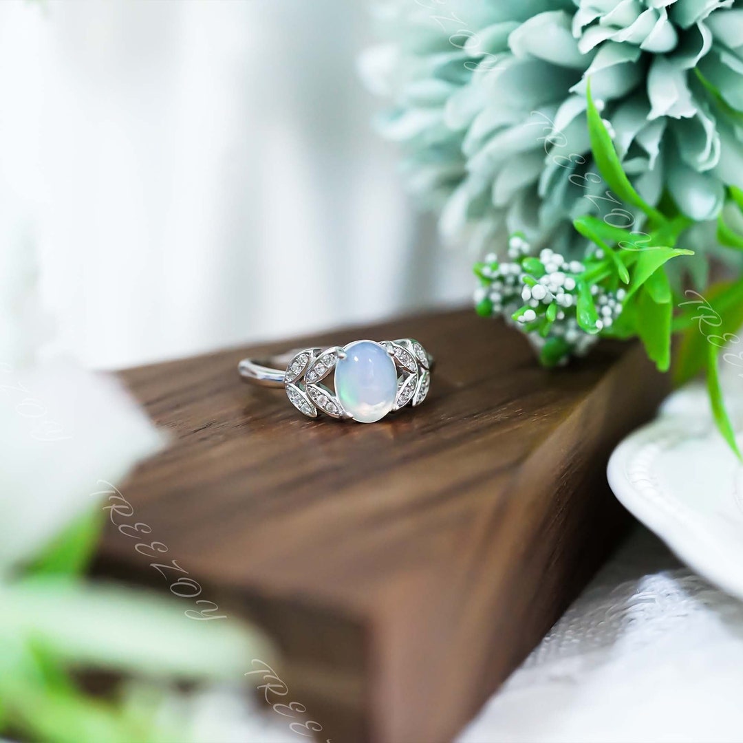 Bague opale naturelle pierre de naissance doctobre cadeau - Etsy France