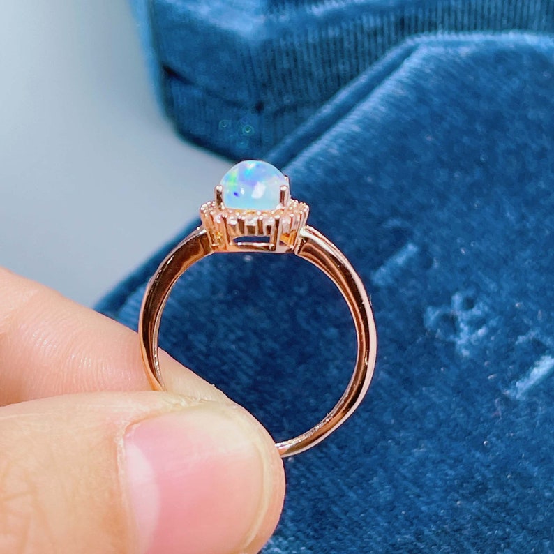 Natural Opal Ring Real Rainbow Opal Ring Oval Opal Stone - Etsy