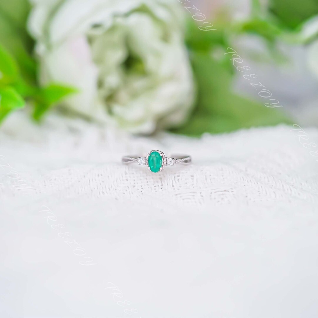 Real Emerald Ring, Sterling Silver Ring, Colombia Emerald, May ...