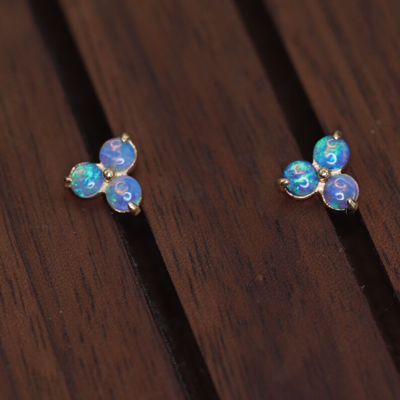 Natural 33mm Round Australian Opal Studs Earrings Unique - Etsy