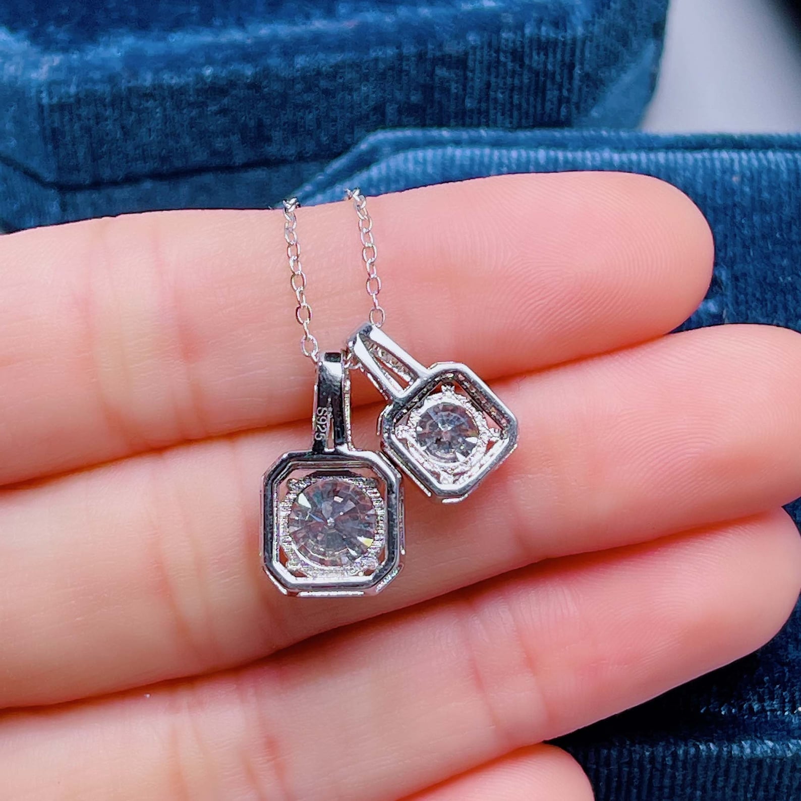 Moissanite Pendant 925 Sterling Silver Pendant Necklace - Etsy