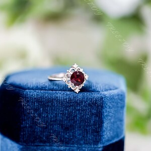 Garnet Ring | Handmade Sterling Silver Ring | January Birthstone Ring ...