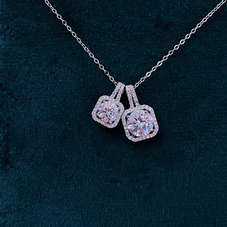 Moissanite Pendant 925 Sterling Silver Pendant Necklace - Etsy